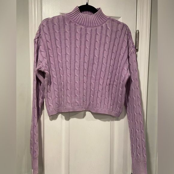 No Comment | Sweaters | Nwt No Comment Size S Purple Lilac Cotton Cable ...